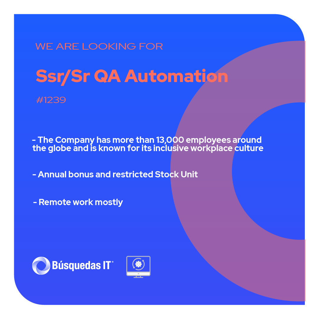 Búsquedas IT-SSR/ SR QA AUTOMATION