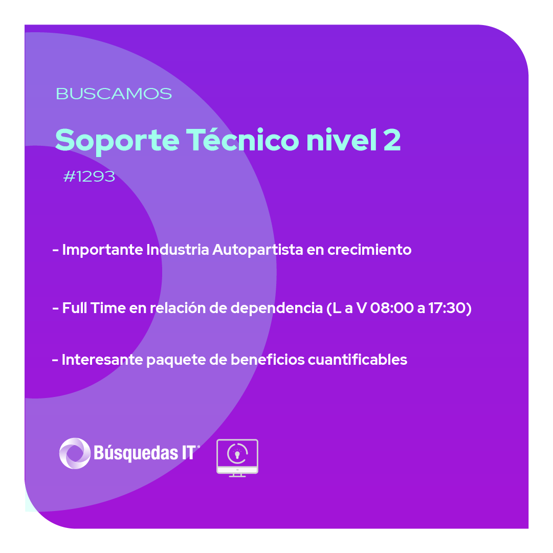 Búsquedas IT-SOPORTE TÉCNICO NIVEL II