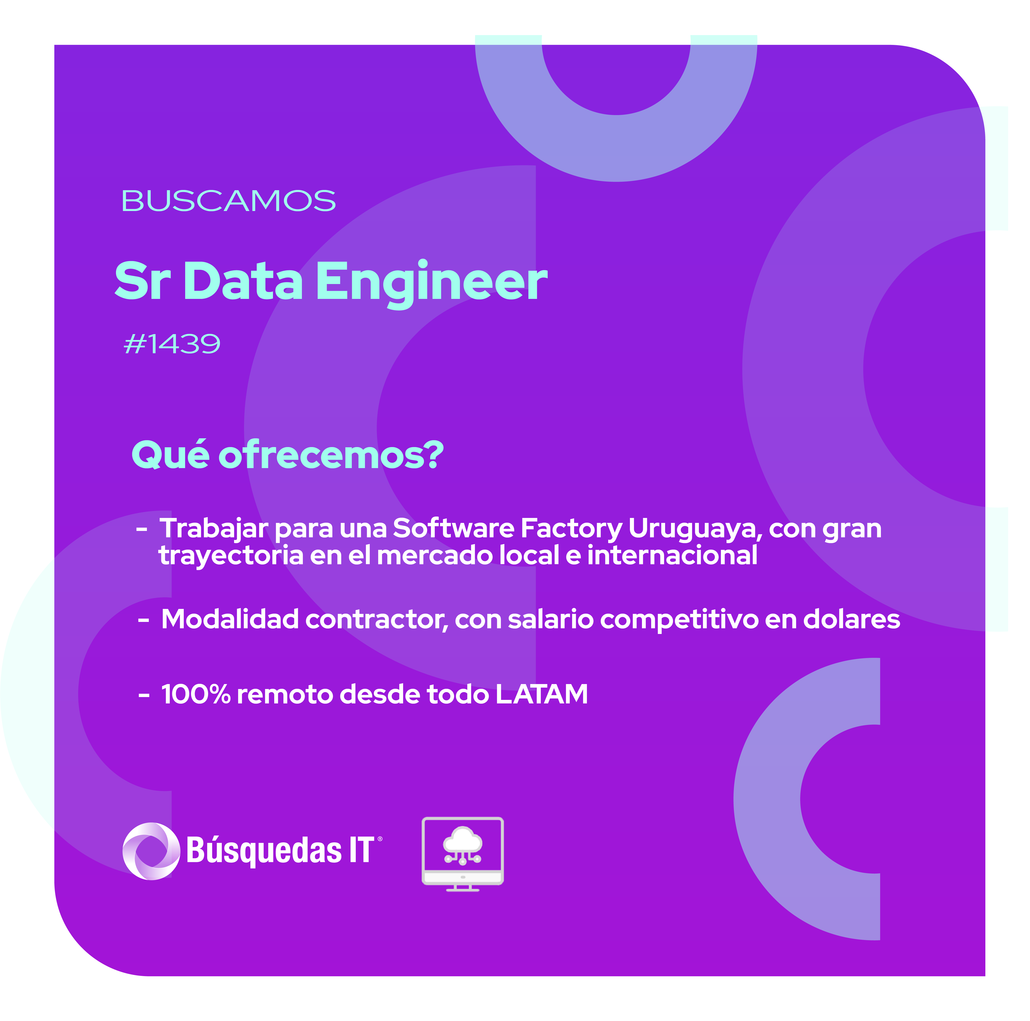 Búsquedas IT-SR DATA ENGINEER (REMOTE - USD)